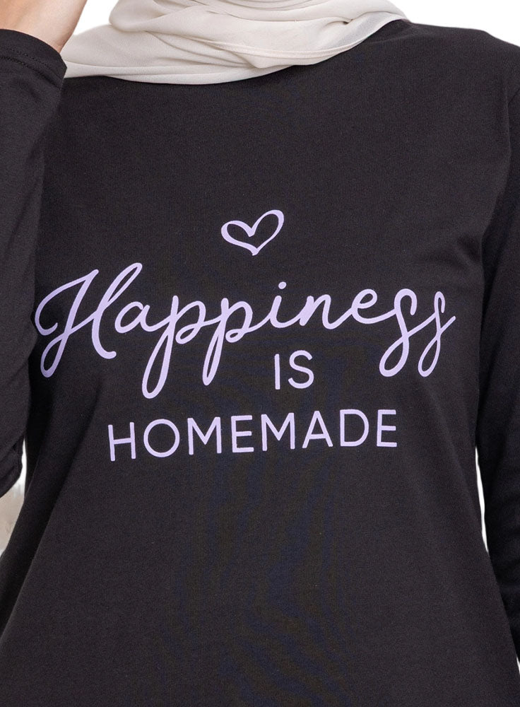 تيشرتات حريمي | تي شيرت مطبوع - أسود لايت. تسوق الان – Khotwh