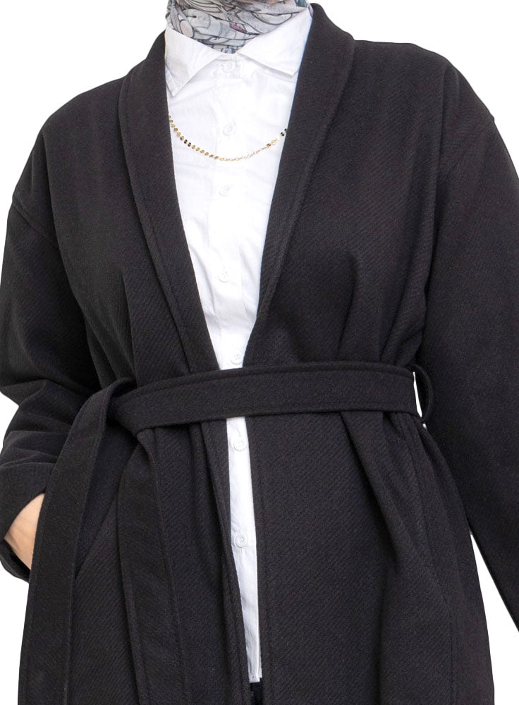 Women'S Jackets | Black Ribbed Long Feather Jacket – Khotwh