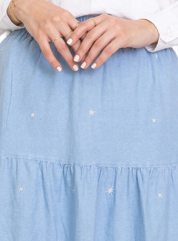 جيب حريمي | جيبة مطرزة بيبى بلو. تسوق الان – Khotwh