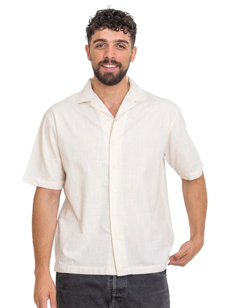Men Shirts | Off-White Linen Shirt – Khotwh