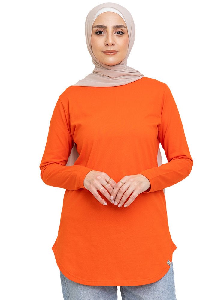 Orange Curved Long-Sleeve – Khotwh