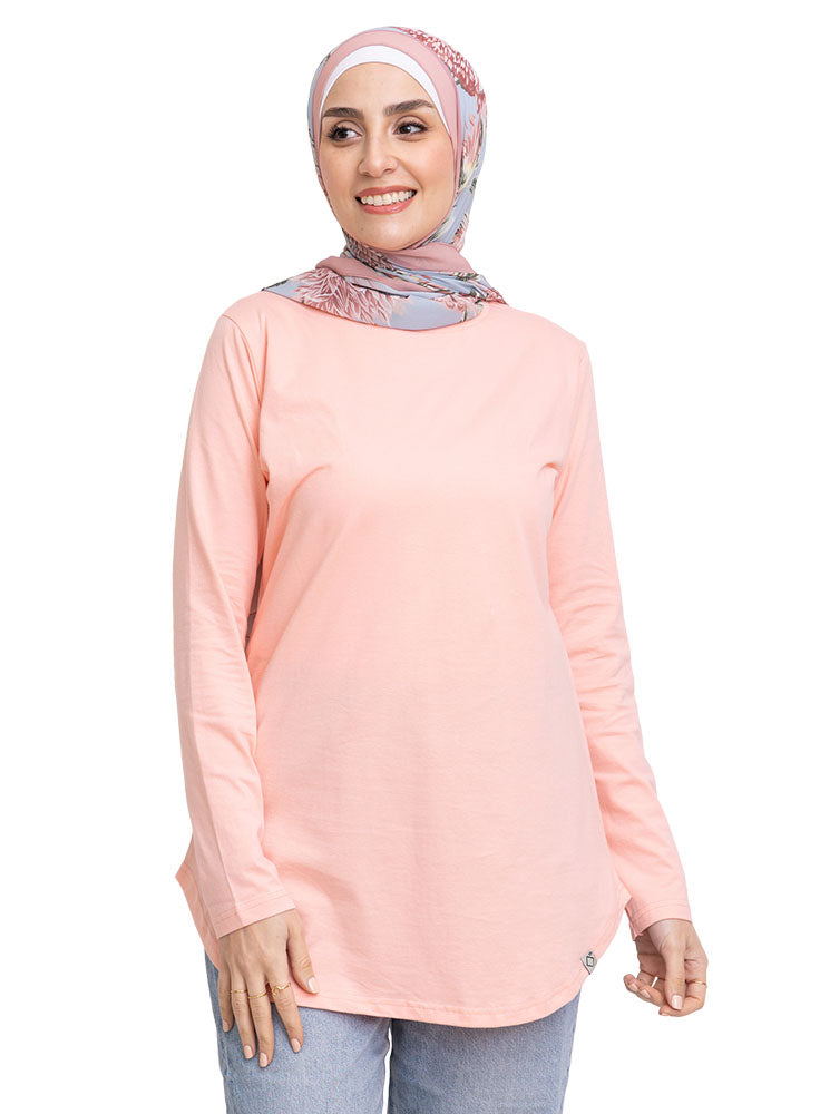 Powder Rose Curved Long-Sleeve – Khotwh