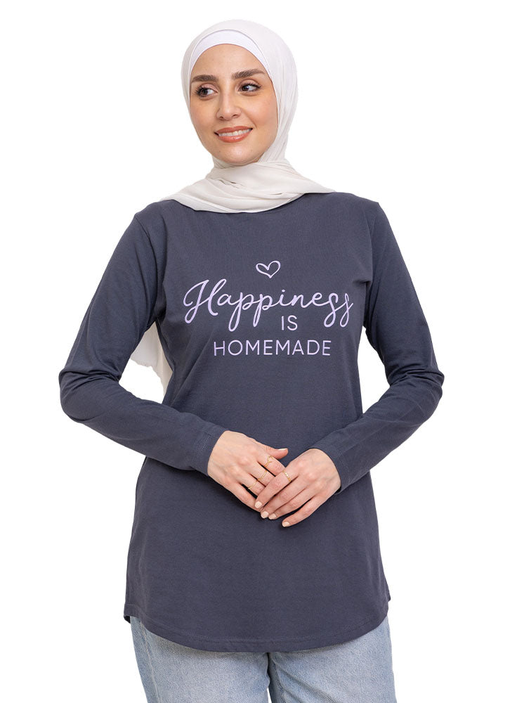 Women'S T-Shirts | Magnet Printed Long Sleeve T-Shirt – Khotwh