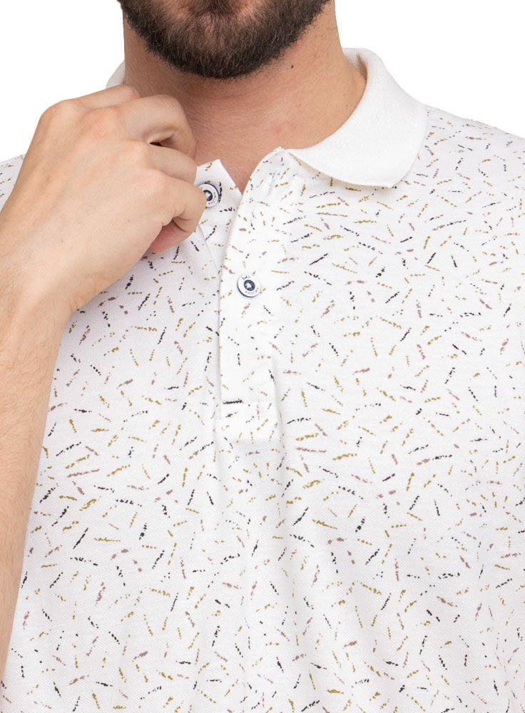 White Printed Polo Design 2 – Khotwh