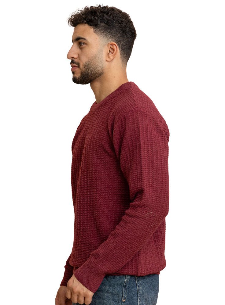 Men Pullovers | Bergundy Basic Round Pullover – Khotwh