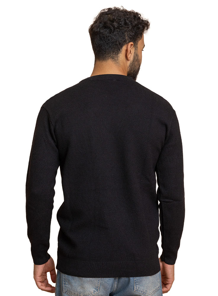 Men Pullovers | Black Round Pullover Style – Khotwh