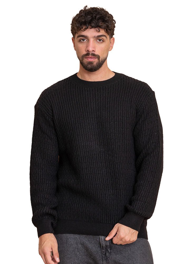 Men Pullovers | Black Round Pullover Essential – Khotwh