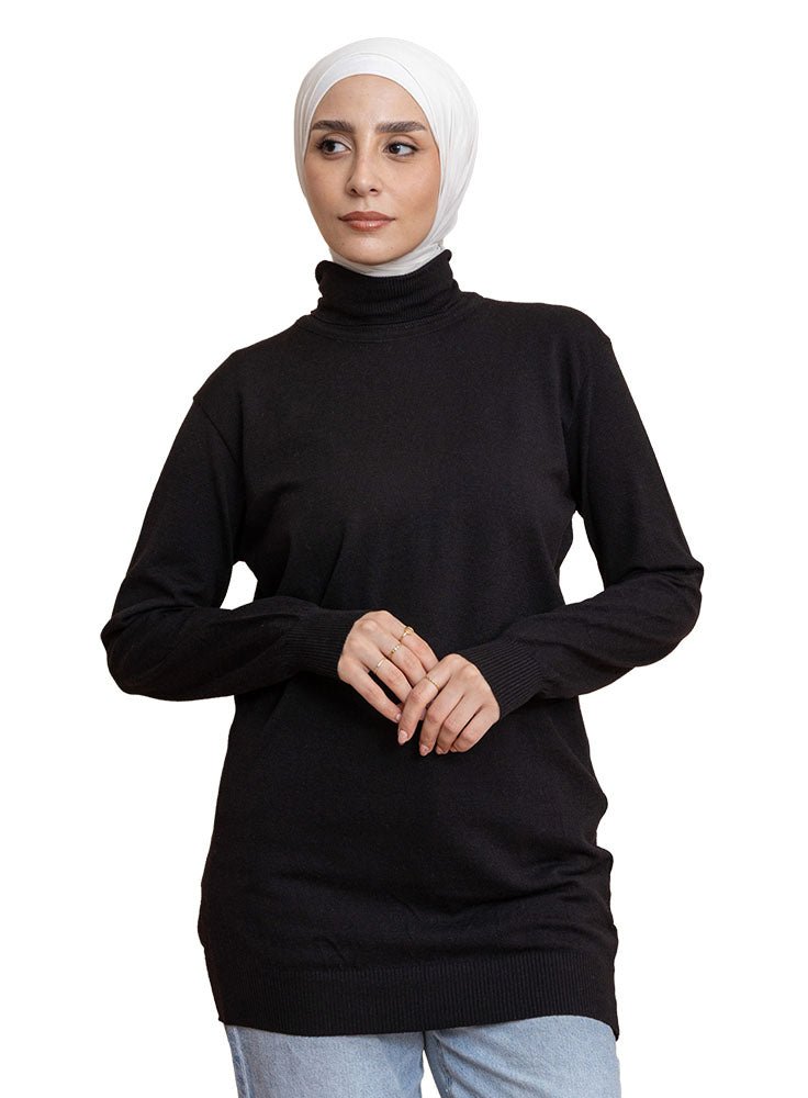 Women Pullovers | Black High Cool Pullover Classic – Khotwh