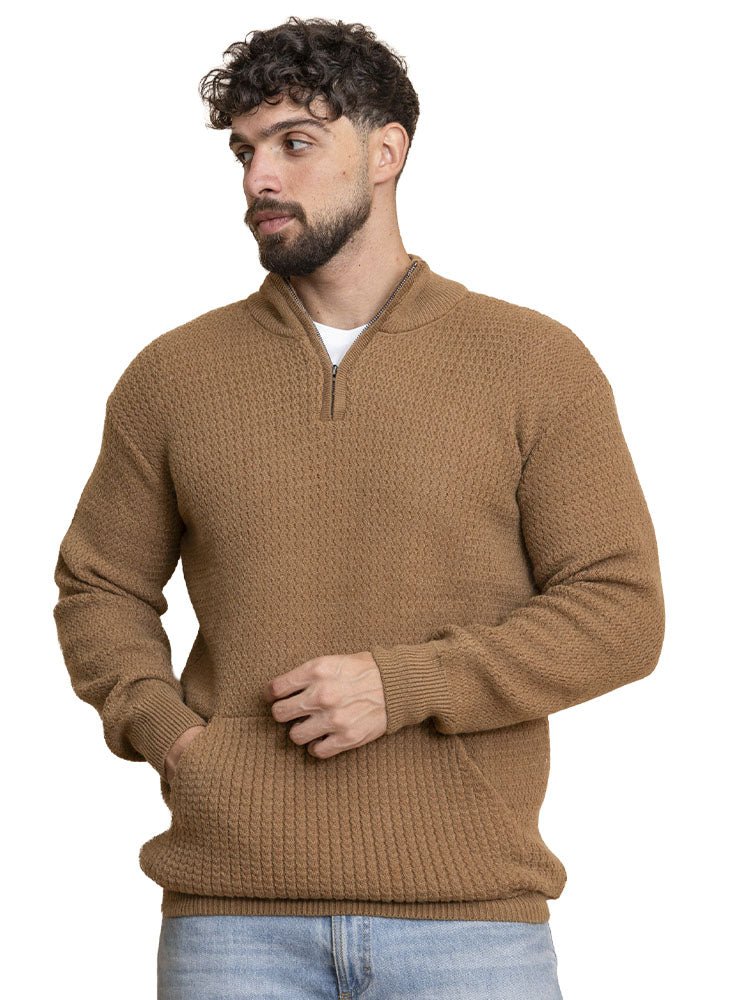 Men Pullovers | Brown Round Pullover Essential – Khotwh