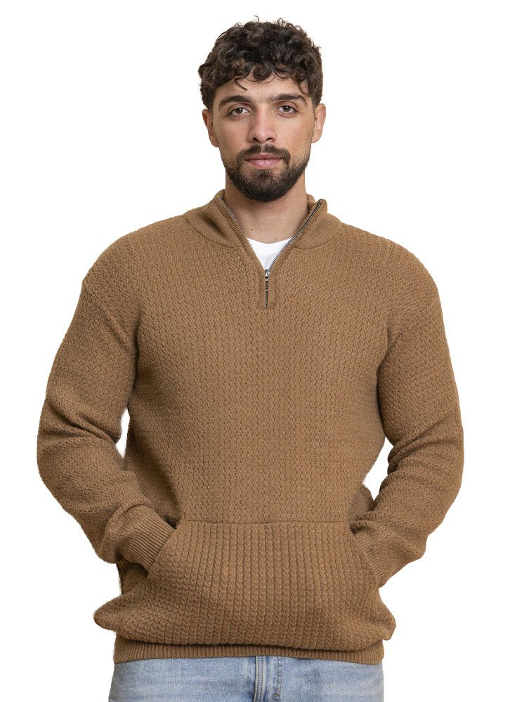 Men Pullovers | Brown Round Pullover Essential – Khotwh
