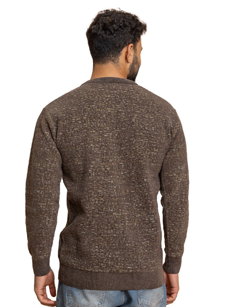 Men Pullovers | Brown Round Pullover Comfort – Khotwh