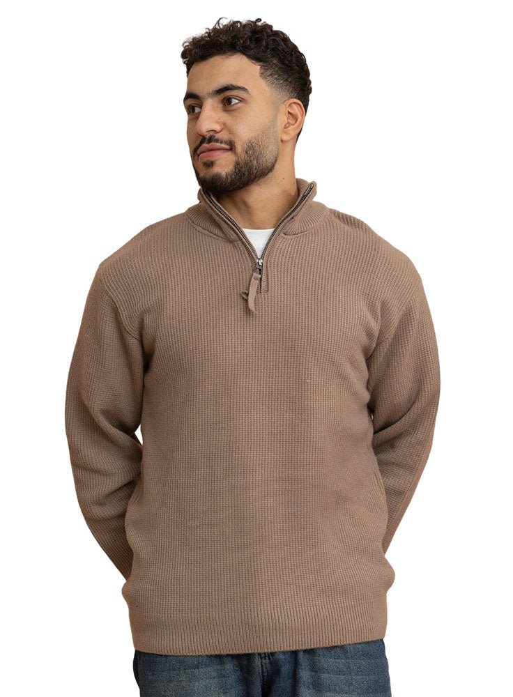 Men Pullovers | Chocolate Quarter Zipper Pullover – Khotwh
