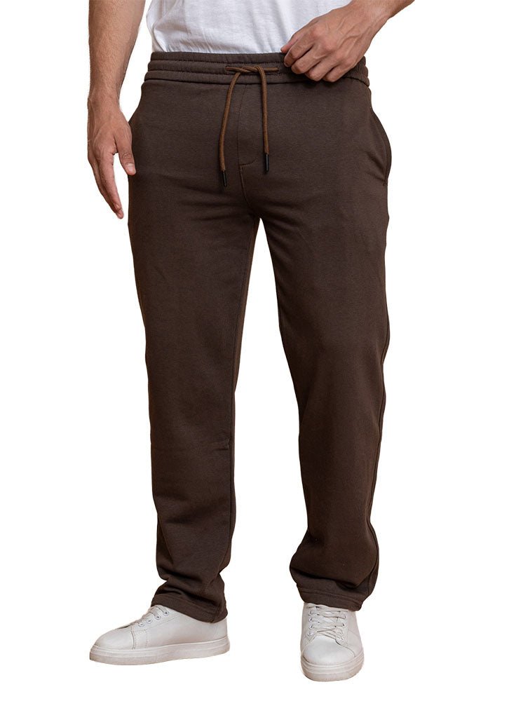 Men Pants | Dark Brown Melton Wide Leg Pant – Khotwh