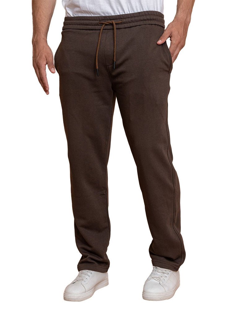 Men Pants | Dark Brown Melton Wide Leg Pant – Khotwh