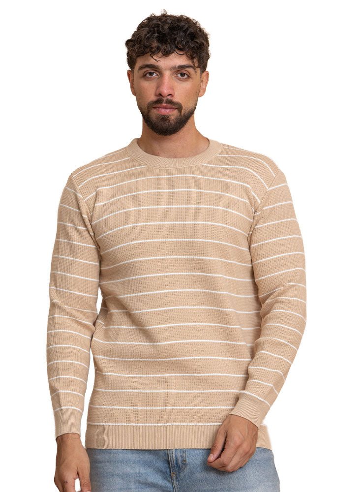 Men Pullovers | Latte S-Round Pullover – Khotwh