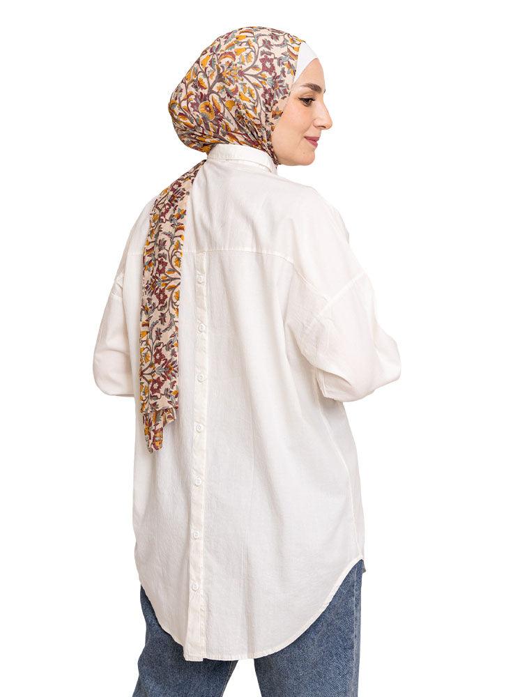 Off White Button Back Shirt for Women.. Excellent quality at top prices ...